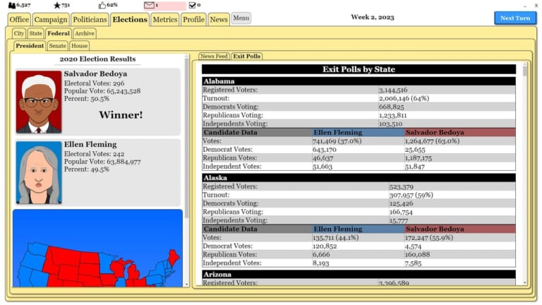 アメリカ大統領選挙当日！ アメリカの政治家になるゲーム「The Political Process」 – Simulationian.com