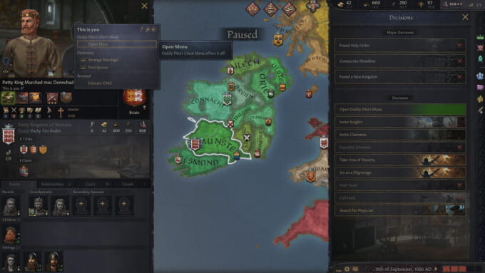 ゲーム内で手軽にさまざまなチートが行えるCK3用Mod「Daddy Pika’s Cheat Menu」 – Simulationian.com